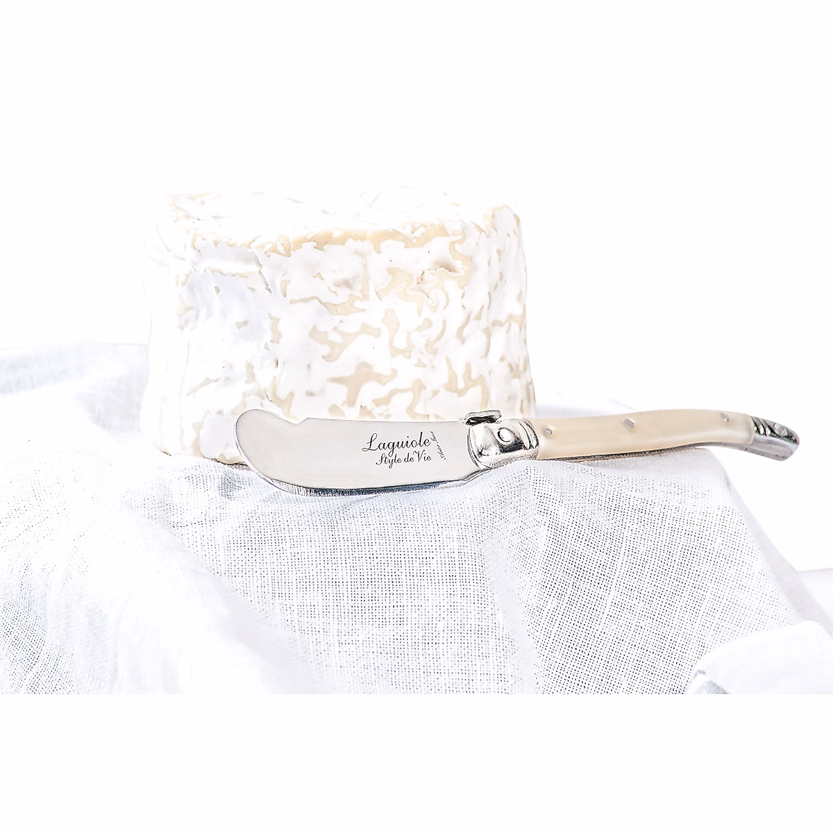 Laguiole Style de Vie Cheese knives Premium Line, set of 3, mother of pearl color