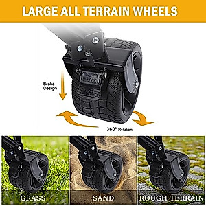 Collapsible Wagon Cart, Heavy Duty Folding Wagon, 176lbs Large Capacity Beach Wagon, All Terrain Wagon, Portable Outdoor Utility Wagon for Sports Shopping Camping Garden(White)