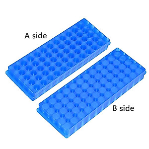 2Pcs Tube Rack Microcentrifuge Tube Racks Double-Sided Plate Centrifugal Pipe Rack for 0.5ml-2ml Centrifugal Pipe 60 Holes (Blue-Green)
