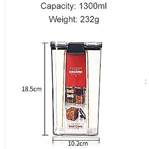 S&M Airtight Food Storage Containers Set with Lids[5 Pack] for Kitchen & Pantry Organization, BPA Free Plastic Clear Canisters for Cereal Flour Sugar Dry Food, Dishwasher Safe (Black)