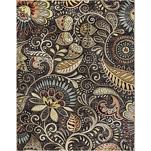 Brown Large 7x10 Area Rug 7x10 - Indoor Area Rugs for Living Room - Dining Room Rug - Bedroom Rug - Kitchen Rug - Entryway Rug Contemporary Carpet - Alfombras para Salas Modernas Grandes