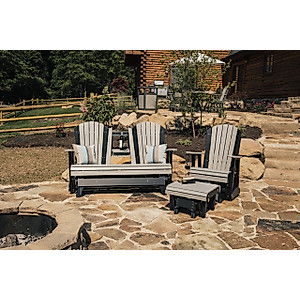 LuxCraft Poly Glider Footrest Ottoman (Cherrywood & Black)