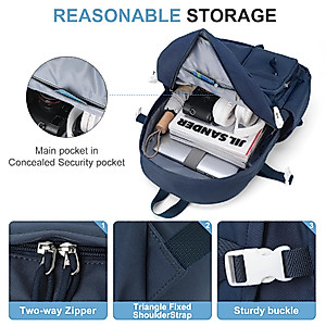 weradar High School Backpack For Women Men,Aesthetic College Backpack With Lots of Pockets,Lightweight Middle School Bag For Teens Girls Boys,Cute Bookbag(Blue)