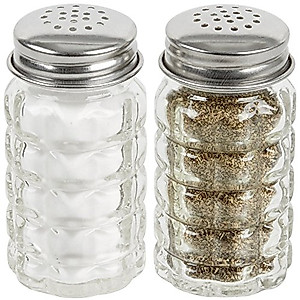 Great Credentials© Retro Style Salt and Pepper Shakers with Stainless Tops Set of 2