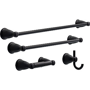 Franklin Brass Kinla (1-Pack) Towel Hooks Matte Black Bathroom Double J-Hooks Wall Mounted for Robes & Towels 2-Prong Hand Towel Hook Holder Kitchen, Bath, Bathroom Accessories KIN35-MB