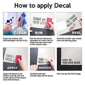 MAZ DISTRIBUTIONS - Shut Up You Look Good Mirror Sticker – Vinyl Mirror Decals – Waterproof Mirror Inspirational Stickers – Indoor and Outdoor use - Motivational Mirror Wall Stickers– MAZ 372