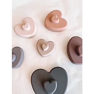 Baby Step Silicone Stacking Toys for Babies – Soft Building Tower & Baby Teether, Educational Ring Stacker Baby Sensory Toy, 6 Pieces Heart Shaped Purple Stacking Rings Tower