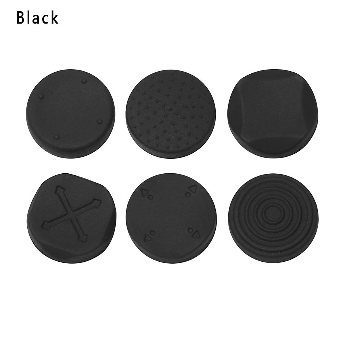 6PC Silicone Thumb Stick Grips Caps Analog Thumbstick Joystick Cap for PS Vita PSV 2000 PSV 1000 (Black)