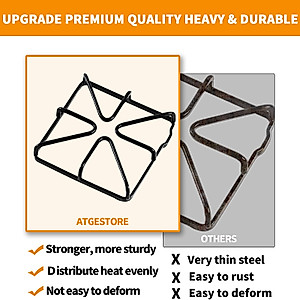 Upgraded WB31X20643 Grate Replacement Parts for GE Stove Parts Burner Grate, GE Cooktop Parts Metal Steel Surface Grate Kenmore Hotpoint Gas Range Parts Stove Top Grate Square Burner Wok Rack 1 Pack