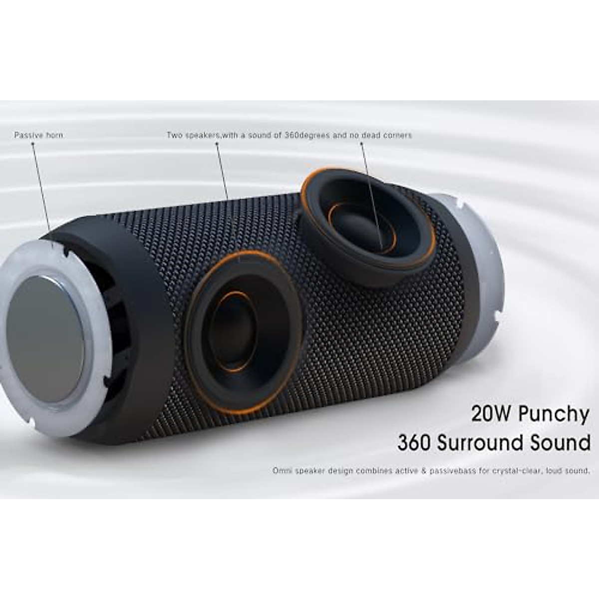 EDUPLINK Bluetooth Speaker, Portable Wireless Speakers, Waterproof IPX7 Speaker, TWS Pairing Stereo, Long Playtime for Home, Travel, Red