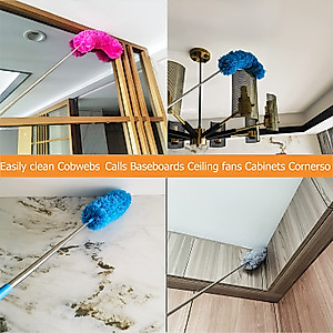 M-jump 3 PCS 15.7 to 35.5 Inch Extendable Telescoping Microfiber Duster Bendable Brush Washable Dusting Brush for Home Office Car