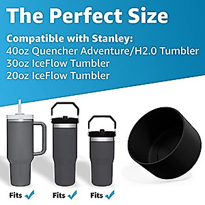 Jmoe USA Boot Sleeves for Stanley 40oz Adventure Quencher H2.0 & 20oz & 30oz IceFlow Tumblers | Protects Against Dents & Scratches | Protector for Bottom of Cup | BPA Free Silicone