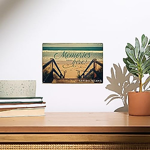 Lantern Press 6x9 Inch Wood Sign, Ready to Hang Wall Decor, Sanibel Island, Florida, Memories Made Here, Sandy Staircase, Beach Sentiment