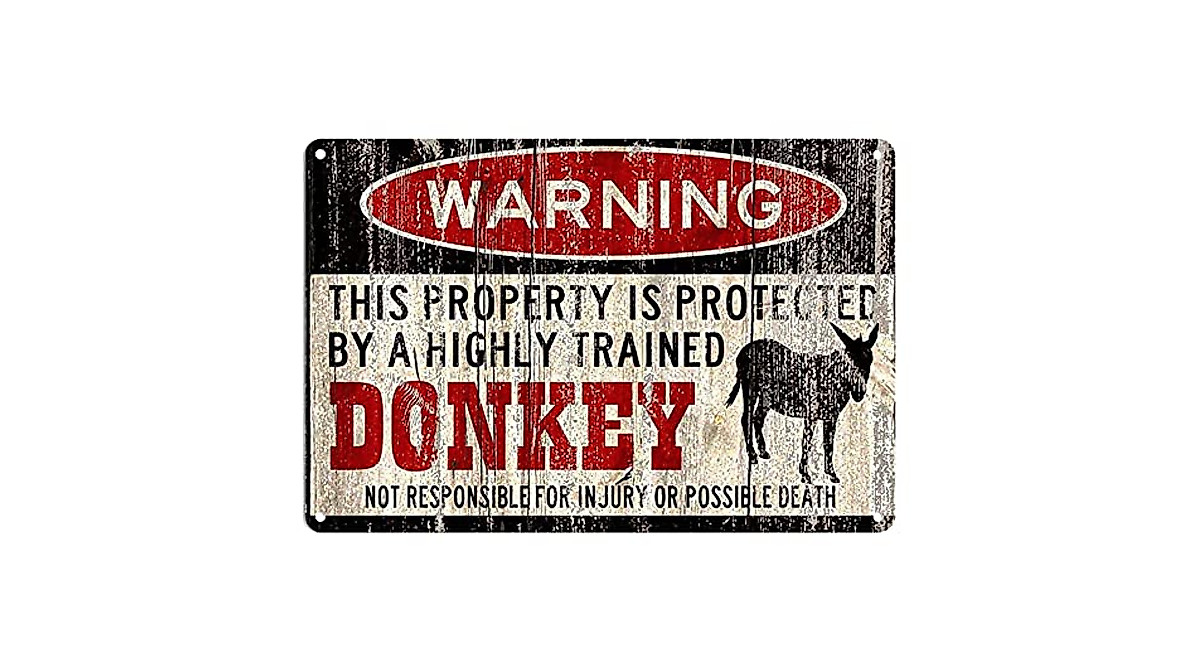 Wisesign Donkey Sign - Vintage Metal Indoor & Outdoor Decor