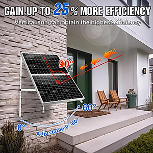 ECO-WORTHY 2 Sets 41inch Adjustable Solar Panel Tilt Mount Brackets with Foldable Tilt Legs, Ieal for 2-4pcs 180 200 300 400 Watt Solar Panel for Roof, RV, Boat, and Off-Grid…