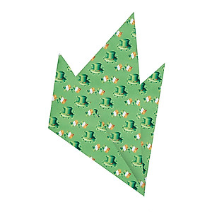 Jacob Alexander 2 Pc Set Men's St. Patrick's Day Leprechaun Hat Ireland Flag Diagonal Self-Tie Bow Tie Hanky Green