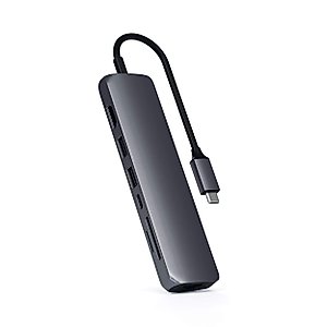 Satechi USB C Hub Multiport Adapter, USB C Docking Stationing Station with 4K HDMI, 60W USB C PD Charging, 2 USB-A, Ethernet, Micro/SD Card Readers, for MacBook Pro/Air M1 M2 M3, Windows - Space Grey