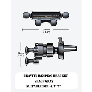 SiMaXuanCar car Phone Holder Vent Phone Holder Auto Lock Gravity Type Phone Holder with knob Locking Hook Clip Suitable for Various Vent Mount Suitable for 2.5~3.5 inch Width Smartphone(Black)