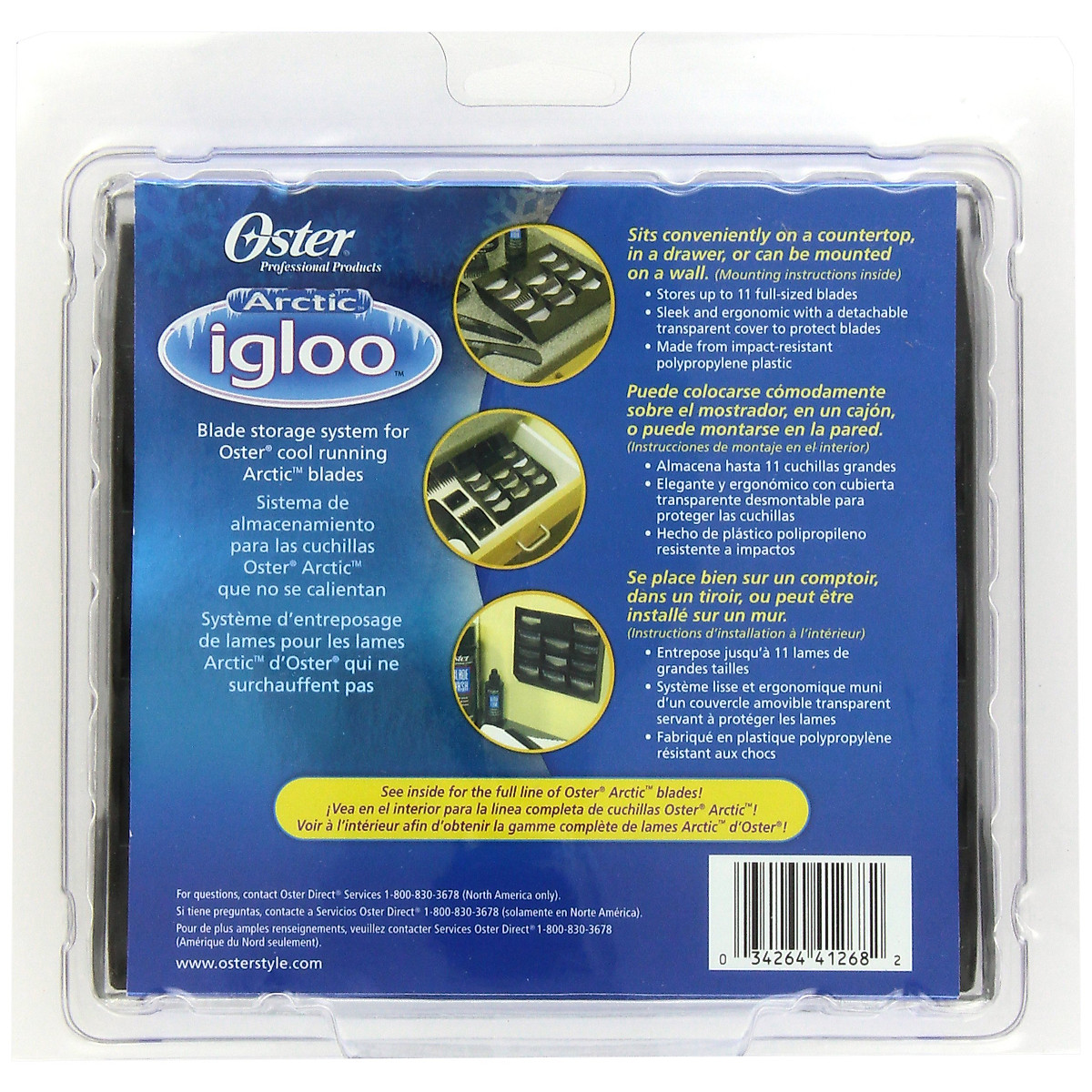 Oster Professional 760040 Artic Igloo Clipper Blade Storage System, 1 Count