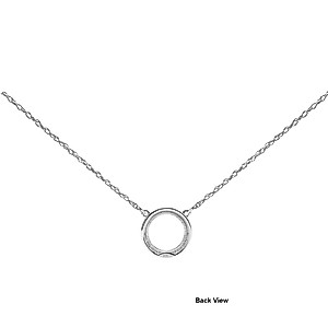 Open Circle Diamond Necklace for Women in 10k White Gold 1/10ct (I-J, I3), 17 inch, by Keepsake