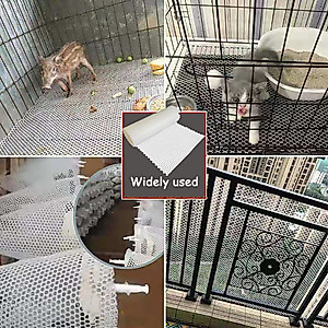 15.7IN x 10FT White Plastic Chicken Wire Fence Mesh,Hexagonal Plastic Poultry Netting for Chicken,Upgraded Plastic Garden Mesh Fencing for Gardening Wire Frame for Crafts, Balcony Protection Net