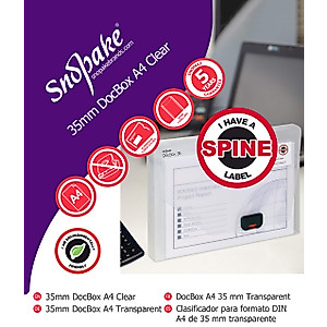 Snopake A4 DocBox Clear 35 mm Box File with Push Lock (Pack of 1) Ref 12861