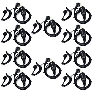 Retevis CP185 CP200D Earpiece, Compatible with Motorola CP100D GP300 GP2000 BRP40 RMU2040 RMU2080D RDU4100 RDU4160D DTR700 HYTTC610 Radios, Volume Adjustable Walkie Talkie Earpiece with Mic(10 Pack)
