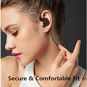 YINYOO in Ear Monitor Headphones CCZ Coffee-Bean IEM HiFi in-Ear Earbuds Earphone with 1DD, Immersive Bass Sound for Singers, Musicians, Stage, Drummers for Church Gym Running(Without mic, Black)