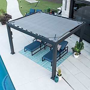 Backyard Discovery Trenton 16' x 12' Modern Galvanized Steel Pergola Kit with Shade Sail Canopy, All-Season Durability, PowerPort, High-Wind Rating for Outdoor Patio, Garden, Deck, Entertaining