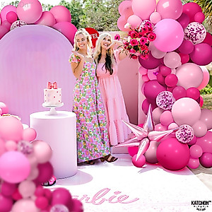 KatchOn, Pink Balloon Arch Kit for Baby Shower Decorations - 12 Inch, Pack of 140 | Confetti Light Pink Balloon Garland for Pink Party Decorations | Princess Balloon Arch for Pink Birthday Decorations