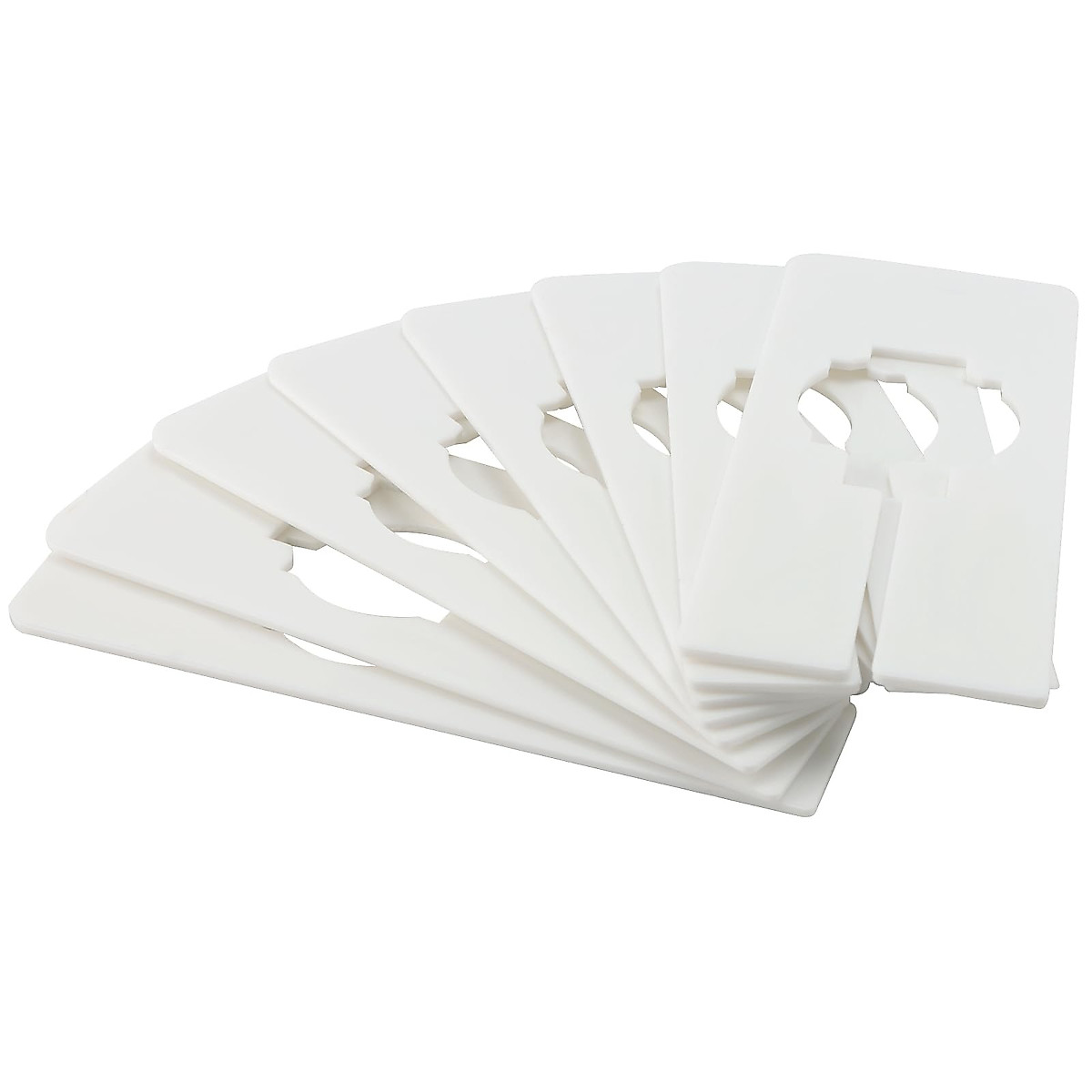 SHEUTSAN 100 PCS 12.5 x 5cm Plastic Clothing Rack Dividers, Rectangular Clothing Size Dividers, White Closet Dividers for Closet, Cloth Store, Department Stores