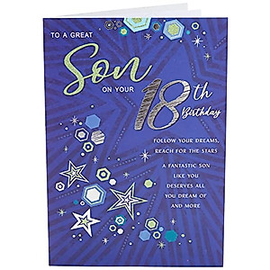 Modern Milestone Age Birthday Card 18th Son - 9 x 6 inches - Regal Publishing