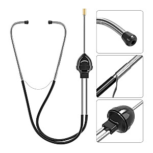 Osilly 2PCS Car Mechanic Stethoscope Engine Stethoscope, Stainless Steel Automotive Mechanics Cylinder Stethoscope, Vehicle Diagnostic Hearing Tool, Universal for SUV Truck RV Motorcycle