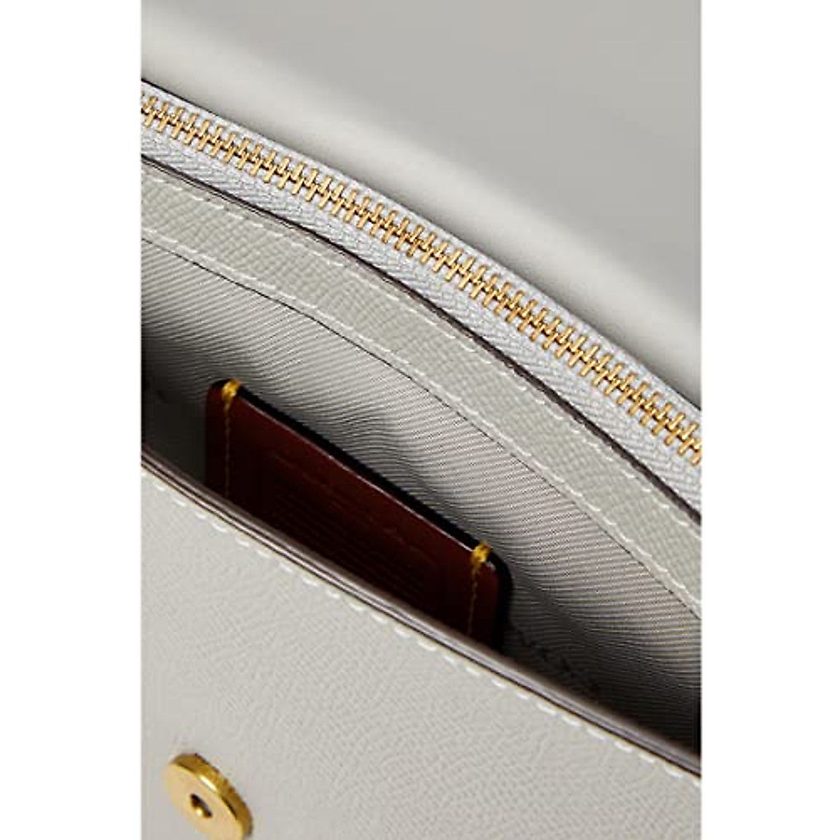 COACH Cross Grain Leather Wyn Wristlet Dove Grey One Size