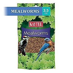 Kaytee Wild Bird Food Mealworms For Bluebirds, Wrens, Robins, Chickadees, Woodpeckers, Cardinals & Chickens, 3.5 Ounce