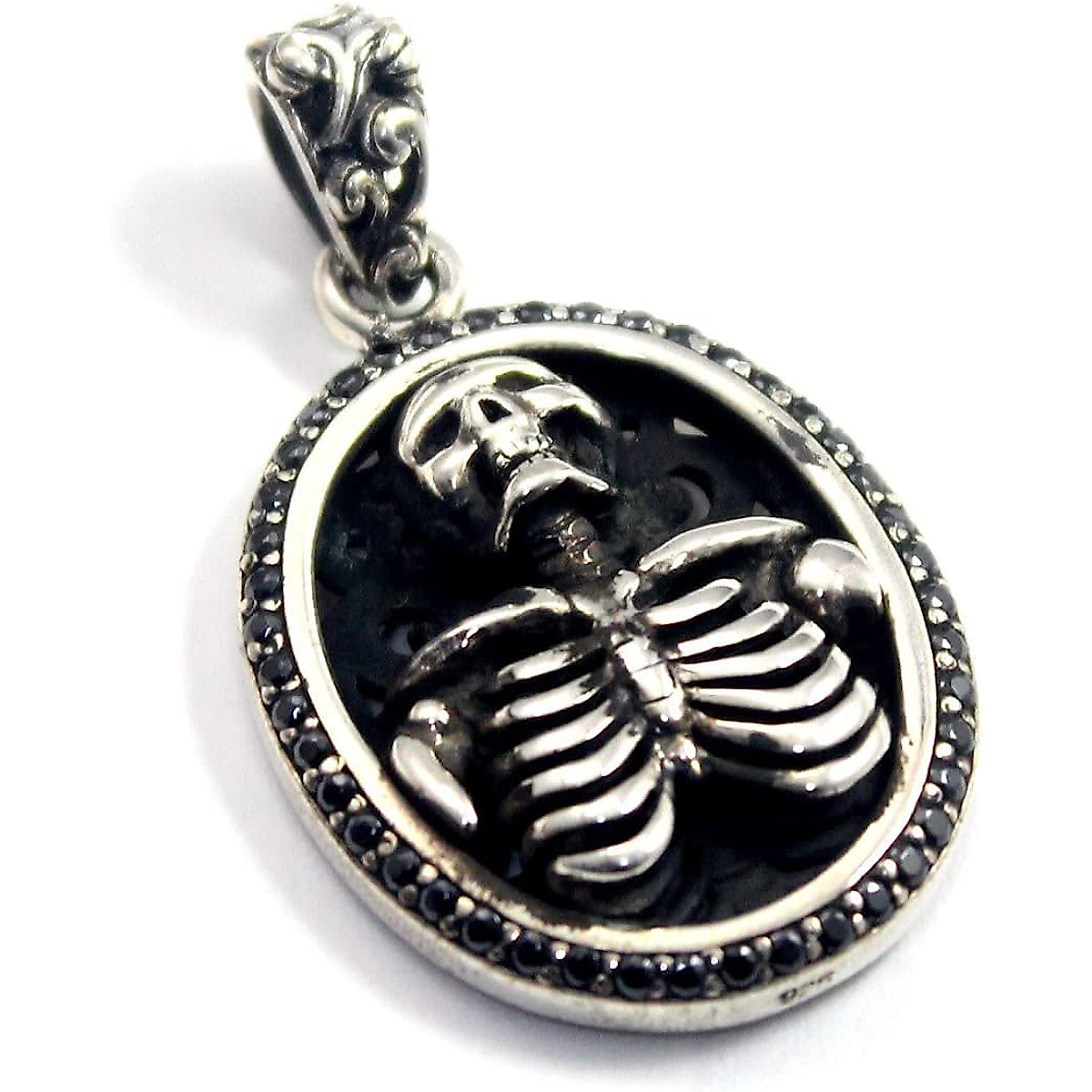 COSUMOSU Skull Skeleton Body 925 sterling silver large Pendant for Necklace