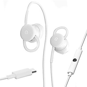 Google USB-C Wired Digital Earbud Headset for Pixel Phones - White