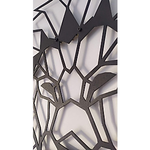 SOFT ART HOME Modern Wall Art Lion Head, Geometric Metal Wall Decor Size 20”Hx16”W for Home, Office and Living Room, Africa Themed House Warming Gift