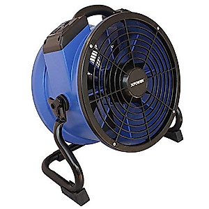 XPOWER X-35AR Pro Industrial Axial Fan – withstands High Temperatures - with Built-In Power Outlets and Variable Speed Control - No Heat - Blue (6)