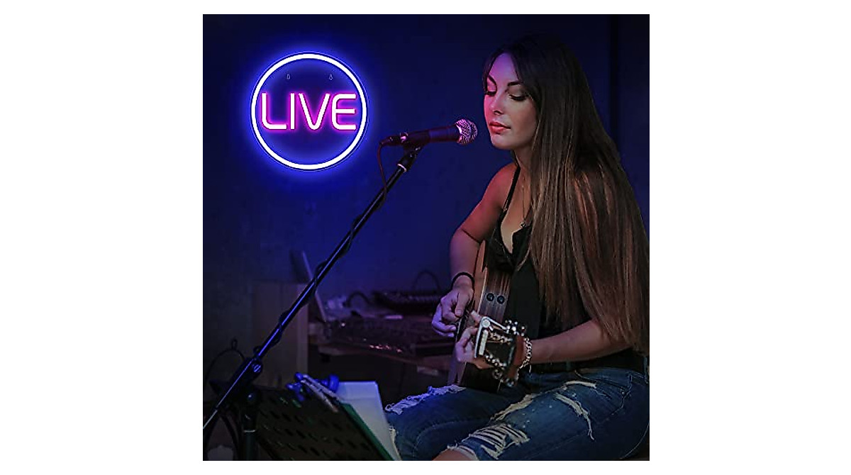 Lumoonosity LIVE Neon Sign for Streamers & Gamers - Bright LED Light