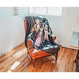 Surreal Entertainment Demon Slayer Group 45 x 60 Inch Fleece Throw Blanket Black