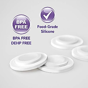 Maymom Sealing Disk Compatible with Lansinoh Bottle Top, Momma Bottles, Not Original Lansino Sealing Disk, Lansinoh Pump Parts, Signature Pro,Smartpump, Manual Breastpump(8ct)