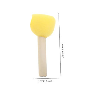 Drawing Sponge 28pcs Head Paint Brushes Painting Supplies for Round Sponge Foam Brush Set DIY Painting Tools Paint Cup Wooden Yellow Practical Brush Coloring Brush Round