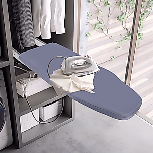 Closet Pull-Out Ironing Board 31.9" X 12.2" Retractable Iron Board Mini Ironing Board Stow Away in The Cabinet 180° Rotation for Small Spaces | with Cotton Ironing Board Cover | Grey (US Stock)