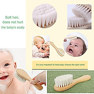 Molylove Wooden Baby Hair Brush for Newborns & Toddlers, Super Soft Goat Bristles Hair Brush, Toddler Hair Brush,Ideal for Cradle Cap, Perfect Baby Registry Gift