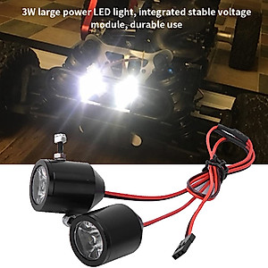 RC LED Light Kit, RC Spotlights 3W Headlight Front Light Searchlights Spare Part LED Light Headlights Replacement Accessory for RC Crawler Car Kids Toy Vehicle(Black)