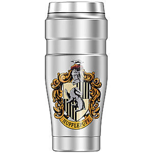 THERMOS Harry Potter Hufflepuff House Crest, STAINLESS KING Stainless Steel Travel Tumbler, Vacuum insulated & Double Wall, 16oz