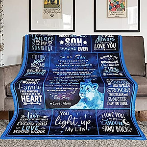 Dulkjio Gifts for Son from Mom, to My Son Blanket from Mom, Son Gifts from Mom, Birthday Gifts for Son, Son Graduation Gift Ideas, Son Birthday Gifts Soft Flannel Throw Blanket 50"X60"