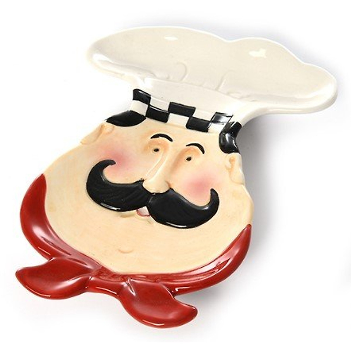 Fat Chef Spoon Rest and Kitchen Plate 2 Item Bundle