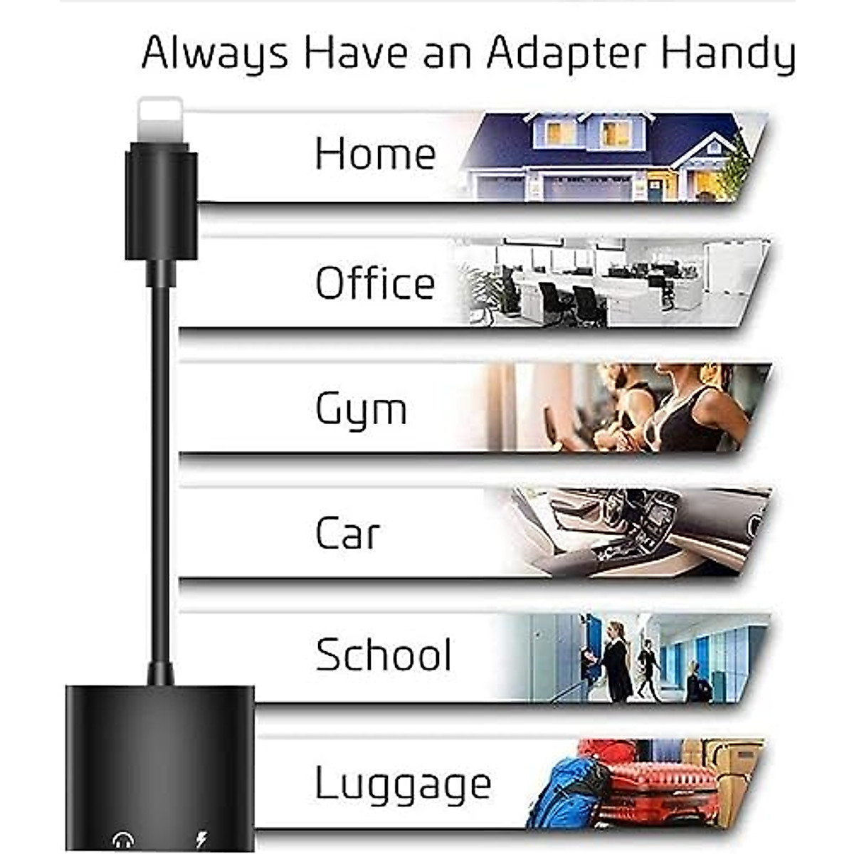 [Apple MFi Certified] iPhone Adapter,2 Pack Headphone Adapter for iPhone,Dual Lightning Audio Splitter Headphones and Charging Adapter for iPhone 14/13/12/11 Pro Max/XS/XR/X/8/7/6 Support Call